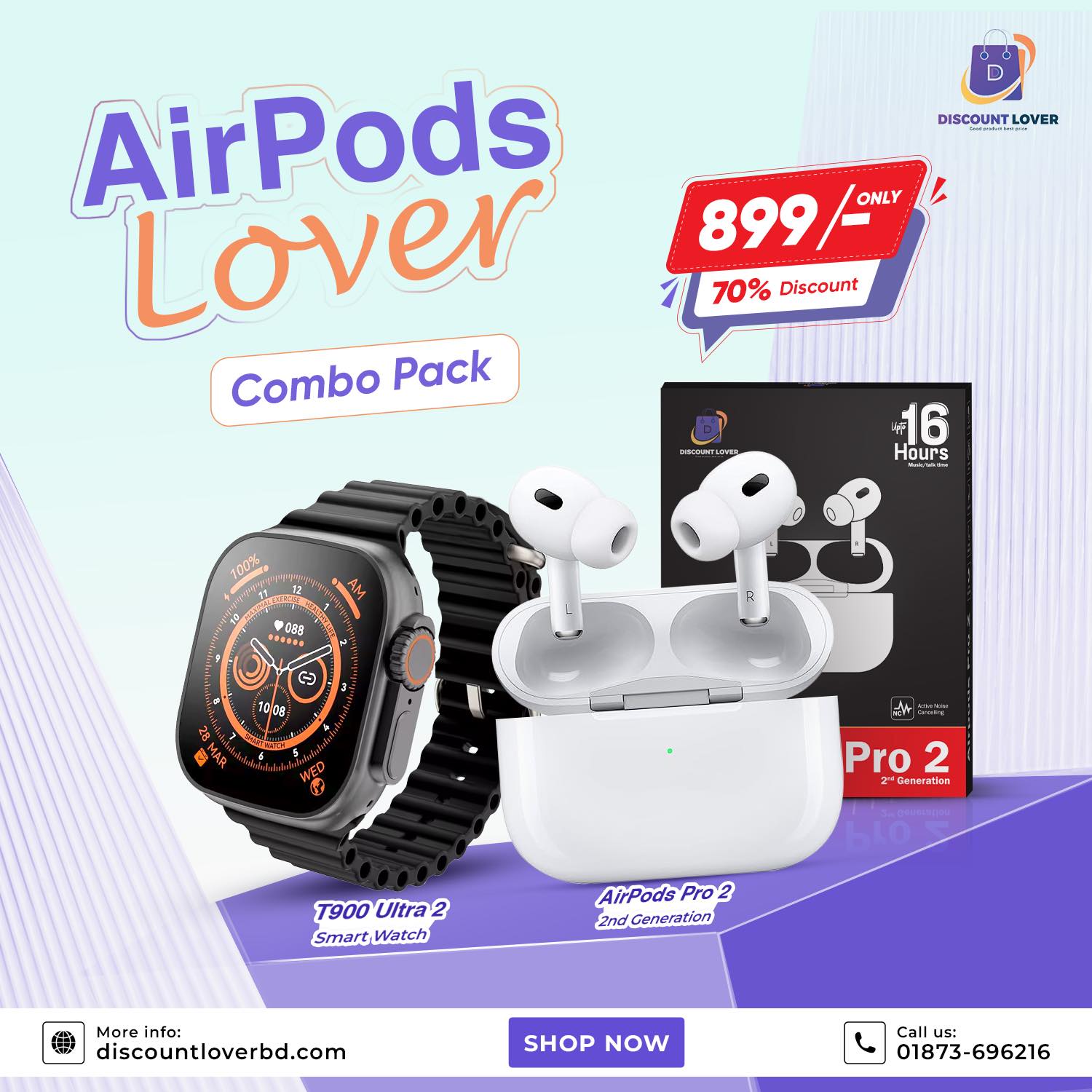 Discountloverbd-Airpods Lover Combo Pack